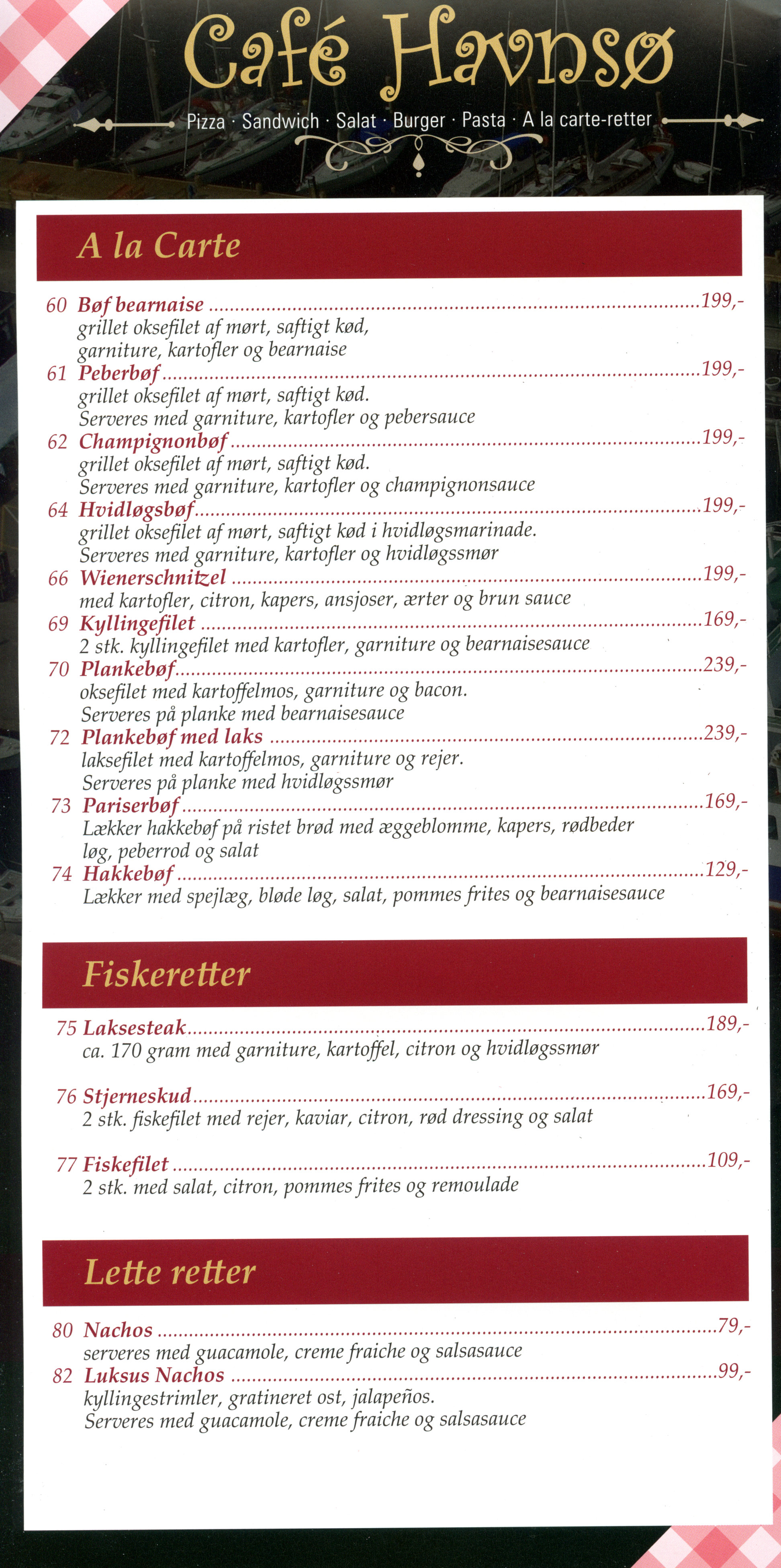 Cafe Havnsø – Menukort 4 | Visit Havnsoe